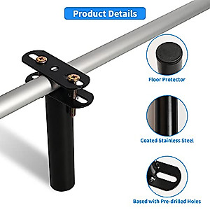 lukar 2Pcs Adjustable Bed Frame Support Legs, 7.1-13 Inch Metal Support Leg for Bed Frame Center Slat, Heavy Duty Furniture Leg for Bed Sofa Cabinet
