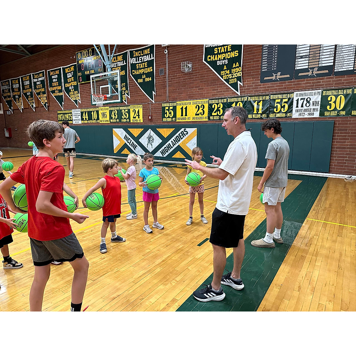 Eco Sports 27.5 Kids Basketball - Size 5 Vegan Leather Basketballs for Boys & Girls - Youth Indoor Basketballs for Beginners