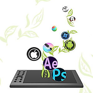 Drawing Tablet GAOMON M106K PRO 10 x 6.25 inches Large Graphic Tablet, Digital Art Tablet Supports Tilt Function with 12 Shortcut Keys, Battery-Free Stylus, Work with Mac, Windows PC & Android