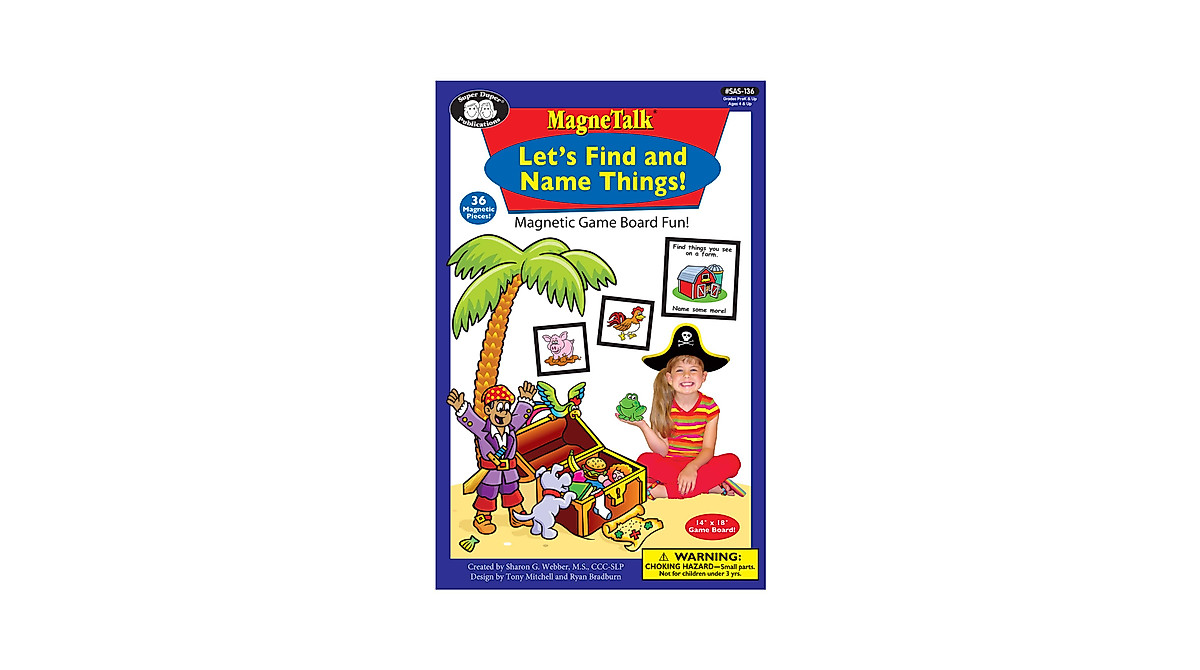 Magnetic Let's Find and Name Things Board Game for Kids | Educational Toy
