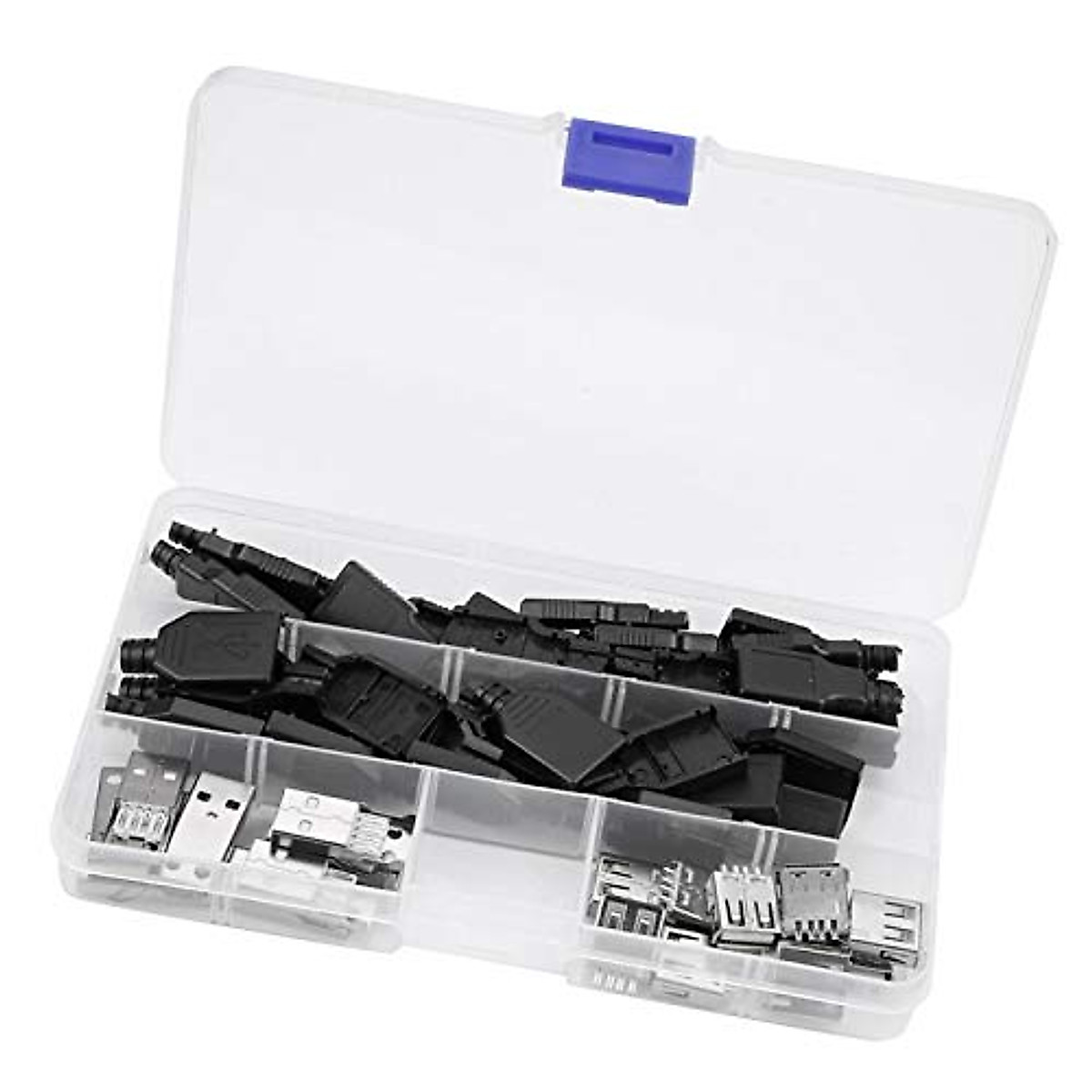 Tomantery 4 Pin Female Connector Good Conductivity Brass Contacts for Electronic Experiment