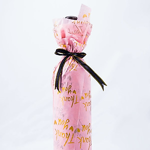 MR FIVE 100 Sheets Pink with Gold Thank You Tissue Paper Bulk,20" x 14",Pink Thank You Tissue Paper for Packaging,Gift Bags,Thank You Tissue for Weddings,Graduation,Birthday,Thanksgiving,Mother's Day