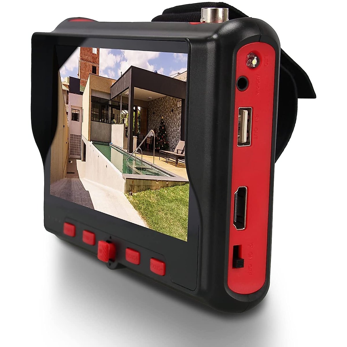 【Upgrade】 Portable Wrist CCTV Tester,5'' LCD Monitor,HDMI in &VGA in,Camera Debugging Helper