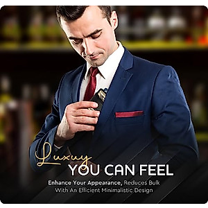 Money Clip Leather Wallet For Men Slim Front Pocket RFID Blocking with Super Strong Magnetic