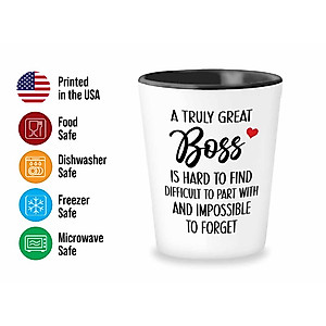 Flairy Land Coworker Shot Glass 1.5oz - Truly Boss - Funny Coworker Leaving Gift Farewell Work Colleague Boss New Job Appreciation