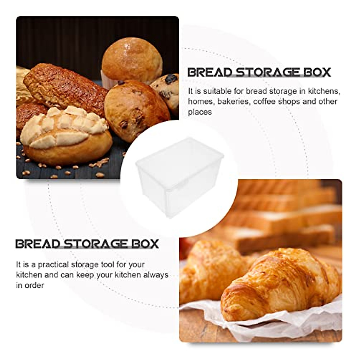 UPKOCH Clear Bread Container Case: Fresh Keeping Toast Box Transparent Buns Baguettes Storage Organizer Multi-function Refrigerator Pastry Cake Holder