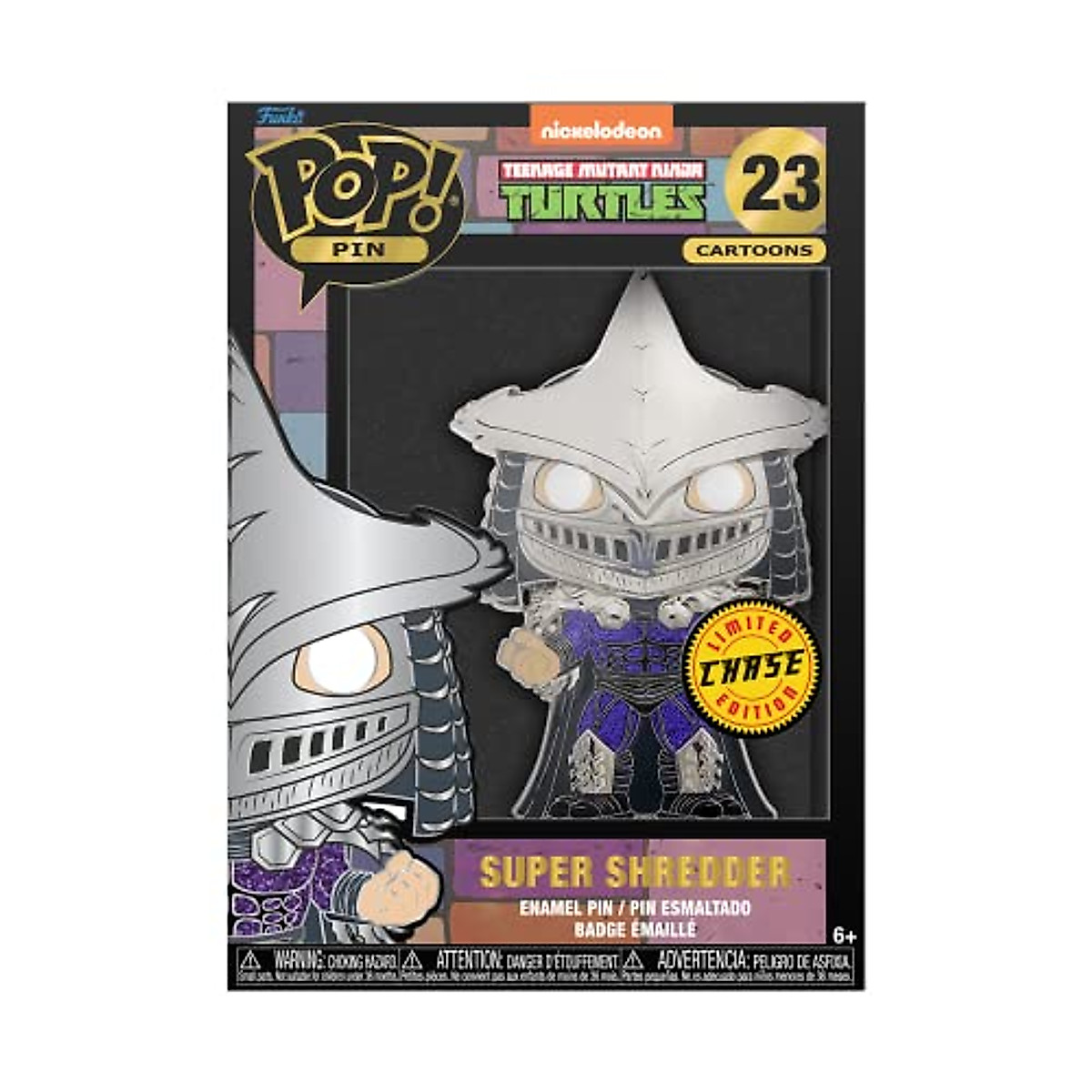 Funko Pop! Pin: Teenage Mutant Ninja Turtles - Super Shredder, Glow in The Dark, Chance of Chase