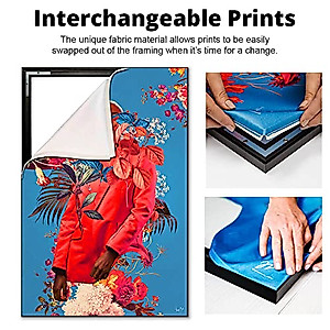 Surreal Flower Head Wall Art by Frank Moth - BIG Wall Décor - 40''x60'', Black