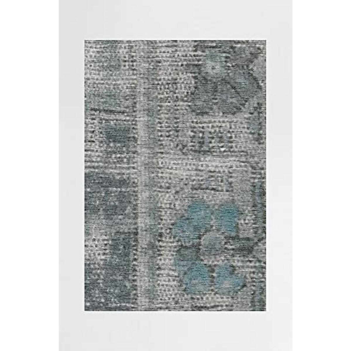 RUGGABLE Zinnia Washable Rug - Perfect Boho Area Rug for Living Room Bedroom Kitchen - Pet & Child Friendly - Stain & Water Resistant - Blue 3'x5' (Standard Pad)