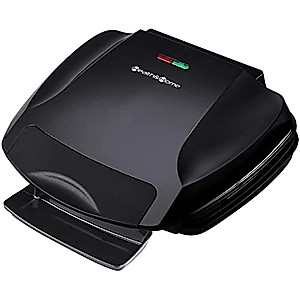 Health and Home 2-Serving Classic Plate Grill Maker and Panini Press, Black, KS-306