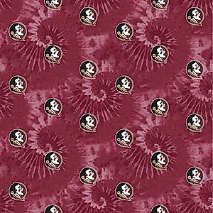 Florida State University Cotton Fabric by Sykel-Licensed FSU Seminoles Tye Dye Cotton Fabric