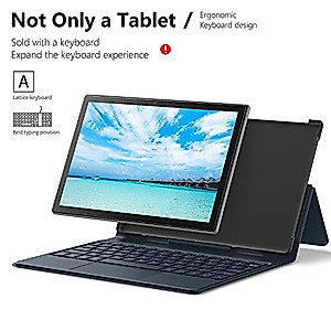 Veidoo Android Tablet 10 inch, 4GB RAM 64GB ROM | 1920x1200 FHD | 13MP+5MP Camera | 2.0Ghz Octa Core | 6000mAh | TF Card 128G Expand | 2.4G/5G Wi-Fi | BT 5.0| GPS | Type-C | Tablet with Keyboard