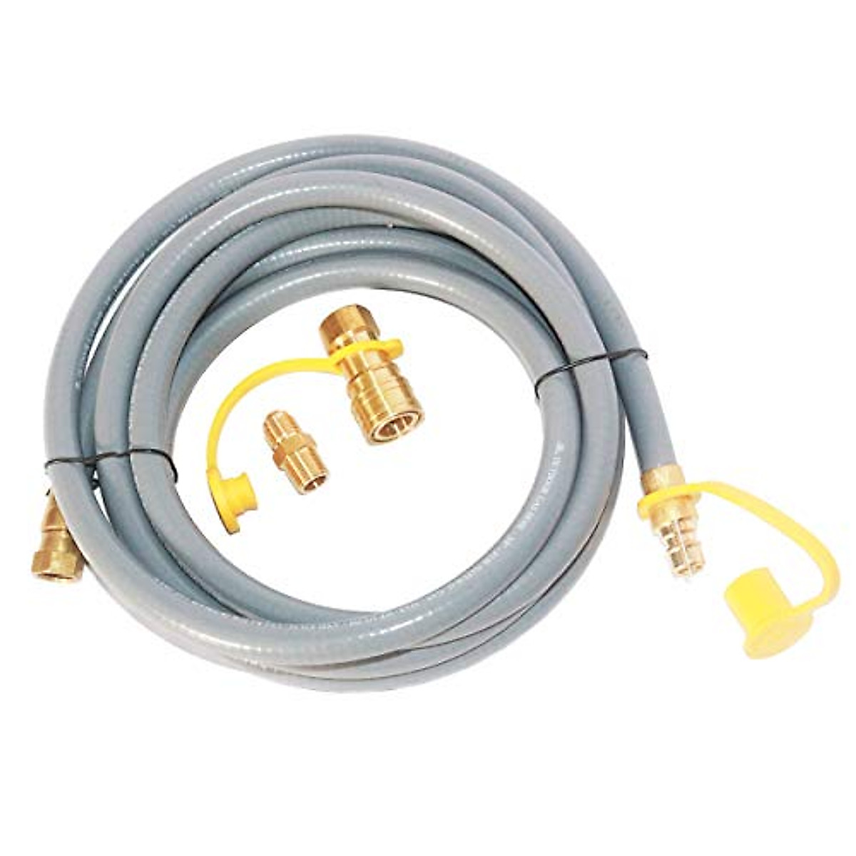 12 Feet 3/8 ID Natural Propane/Natural Gas Hose with 3/8" Female by 1/2" Male, Quick Disconnect Kit for Grill, Griddle, Fire Pit,Generator, Heater and More NG/Propane Appliance