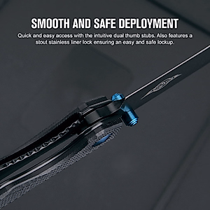 OKNIFE Beagle Folding Pocket Knife, 3.3 inch Tactical Knife with 154CM Steel Harpoon Blade Knife with G10 Handle and Pocket Clip for Camping and Fishing