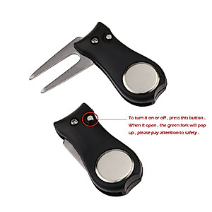 Honbay Golf Divot Repair Tool Set, Golf Brush and Groove Cleaner with Retractable Clip