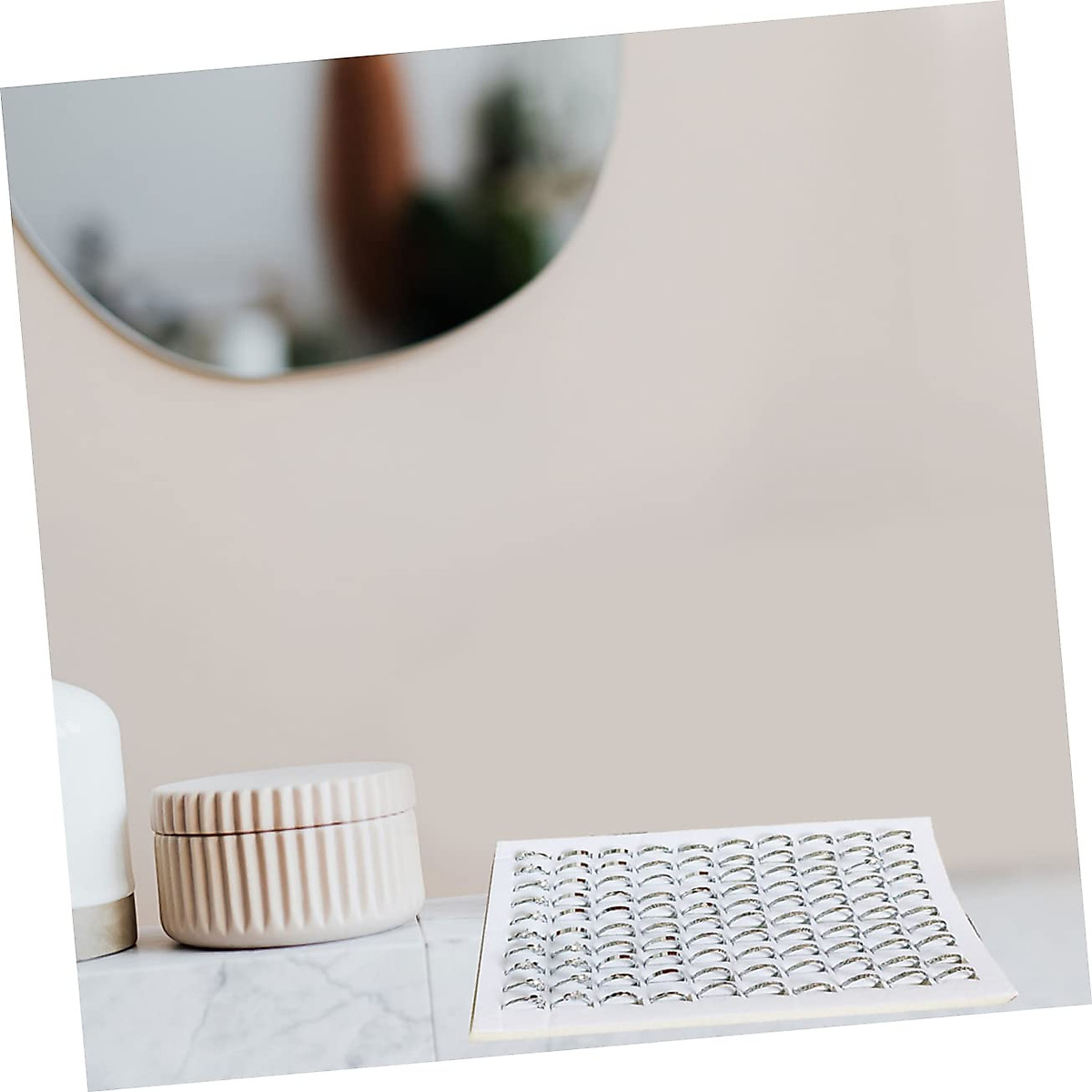 Levemolo 5pcs Storage Box Sponge Pad Jewelry Insert Display Mats Ring Display Pad Earrings Showcase Tray Trinket Tray Ring Tray Earring Sponge Display Pad Display Board Lining White