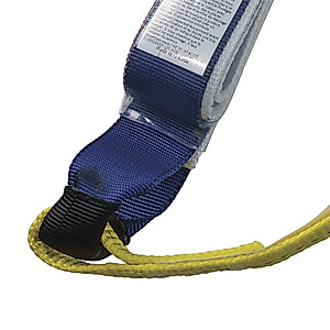 Peakworks Fall Protection Shock Absorbing, Safety Lanyard with Shock Pack and 2 Snap Hooks, 6 ft. Length, Black/Green, V8104306