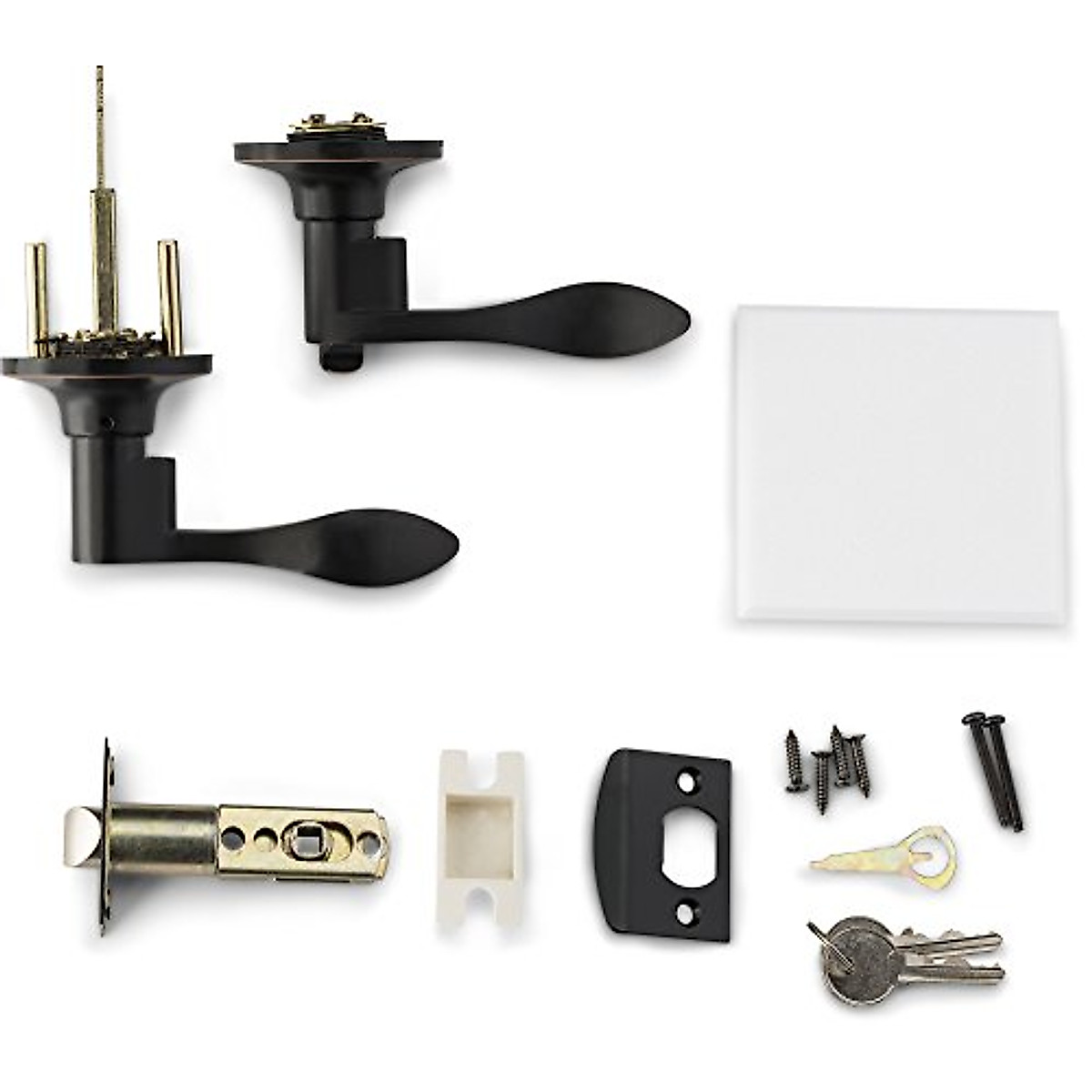 Berlin Modisch Entrance Lever Door Handle [Lock with Two Keys] for Office or Front Door with a Oil Rubbed Bronze Finish, Reversible for Right & Left Side, Entry Lever Classic Series