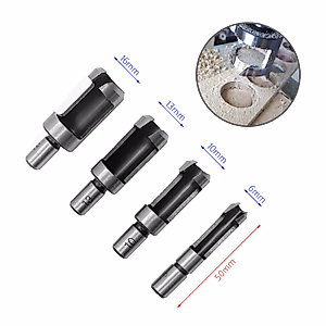 8pcs Carbon Steel Wood Plug Cutter Set,1/4” 3/8” 1/2” 5/8” Barrel Cork Tenon Hole Saw Cutting Tool Drill Bit for Woodworking