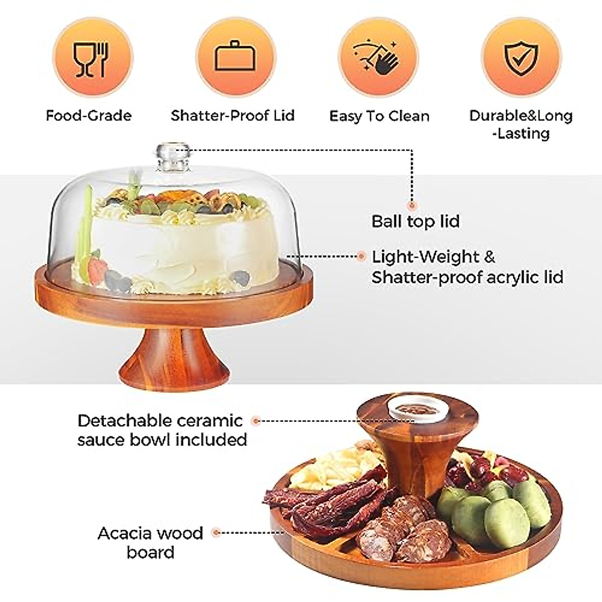 CherHome Square Cake Stand (Wood)