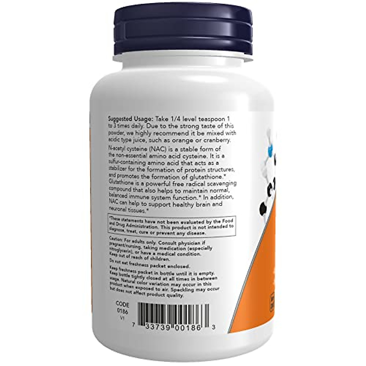 NOW Supplements, NAC (N-Acetyl Cysteine) 600 mg Pure Powder, 4-Ounce, White