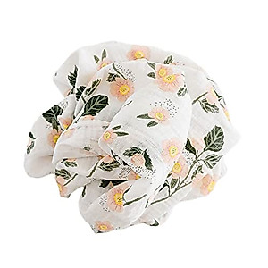 Red Rover Kids Cotton Muslin Swaddle - 47”x 47”- 100% Cotton – Machine Washable – Softer with Every Wash – Playful Designs -Soft, Breathable & Lightweight – Unisex (Blushing Bloom) RB0138