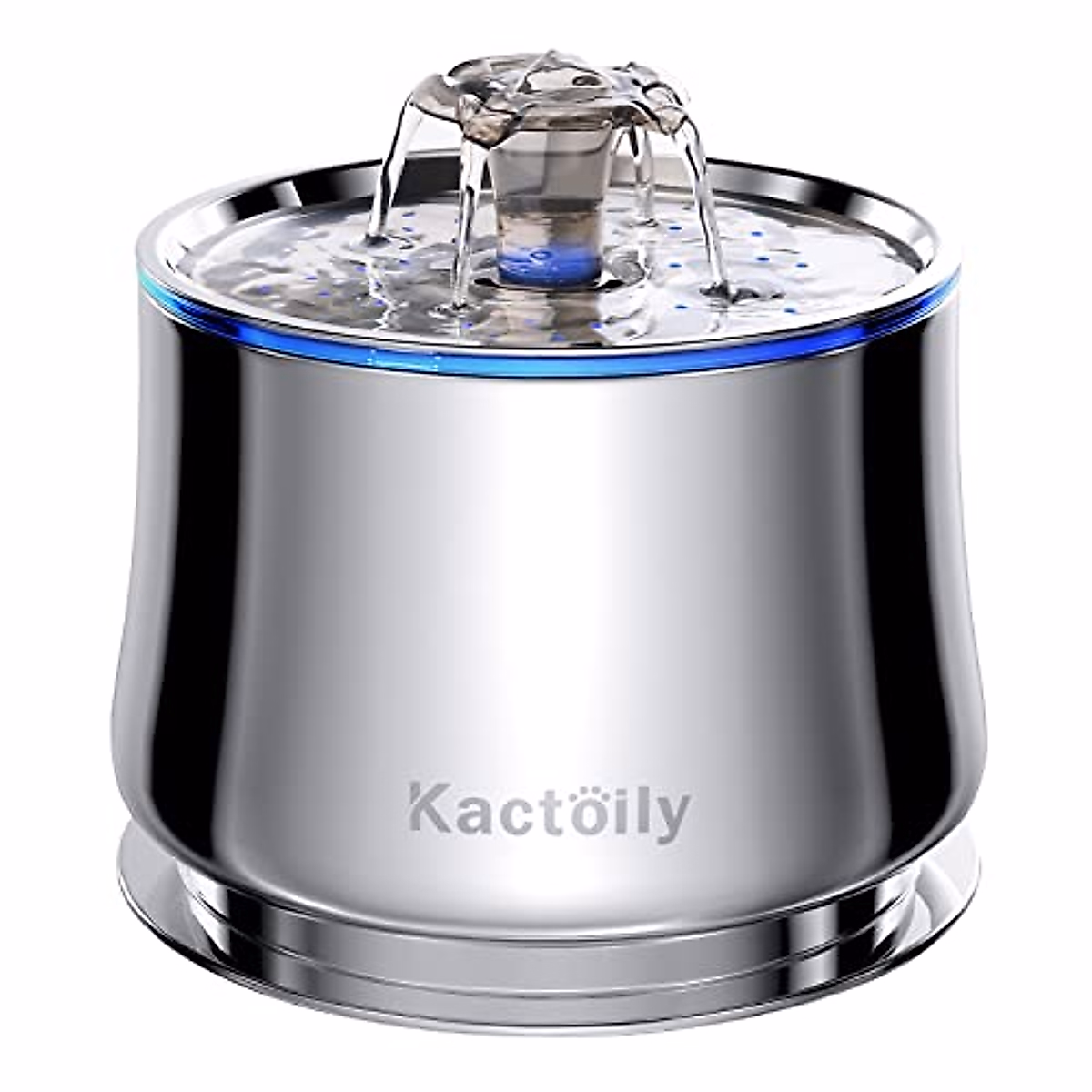 Stainless Steel Cat Water Fountain, 84oz/2.5L Pet Water Fountain BPA-Free, Flower Mode Automatic Stainless Steel Water Fountain for Cats Inside, Metal Cat Fountain with USB Adapter, Clean Brush&Cloth