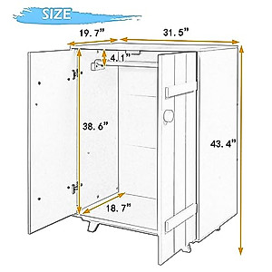 STELSIPLIY Bedroom Armoires with Hanging Rod,Kids Modern 2 Door Wardrobe Cabinet with Legs,43" Wood Storage Clothes Organizer for Boys Girls Kids' Room, (31.5”L x 19.7”W x 43”H) (Gray)