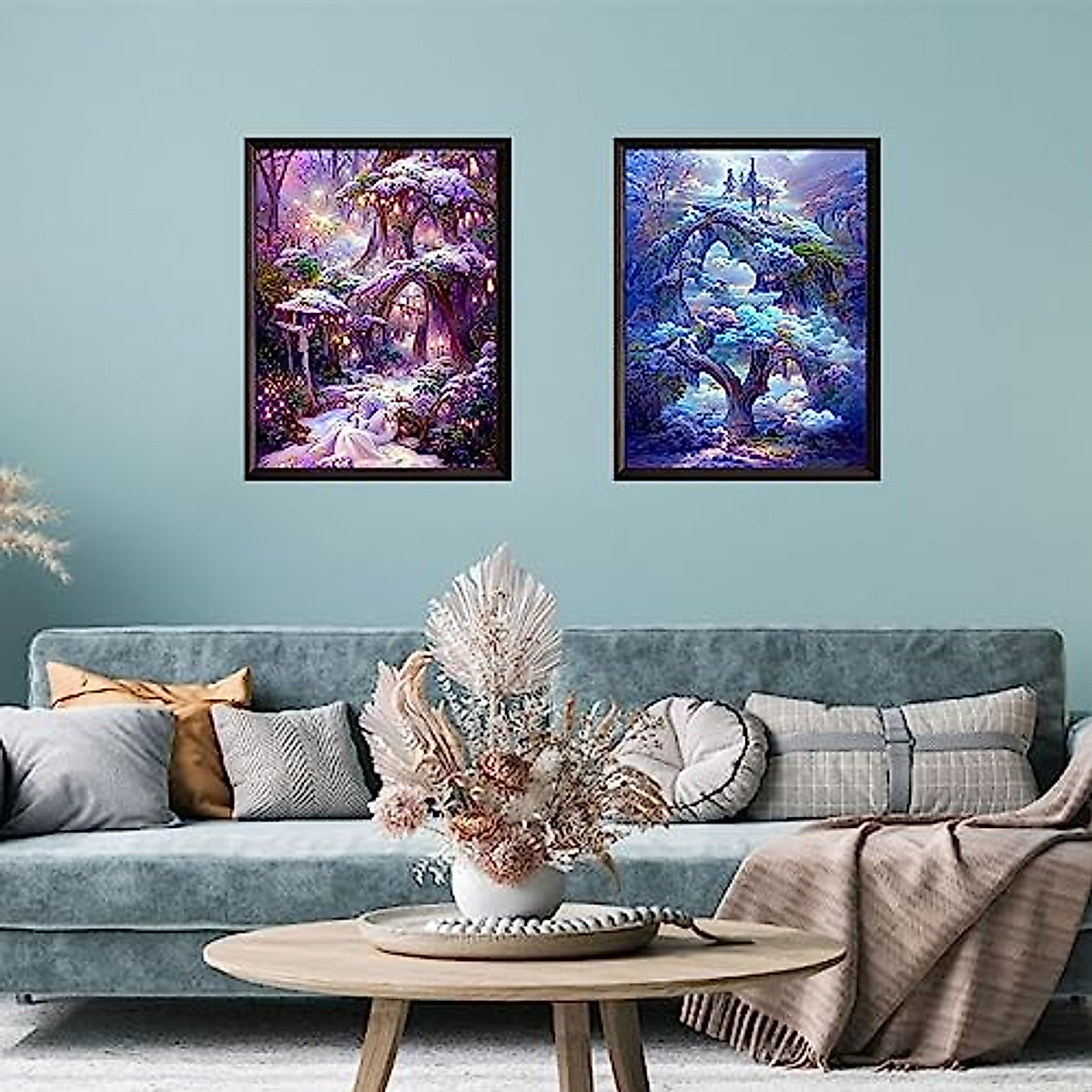 hkejoi 2 Pack Treer Diamond Painting Kits for Adults - Diamond Art Kits for Adults, Beginners Gem Arts Kits for Gift Home Wall Decor(12x16inch)