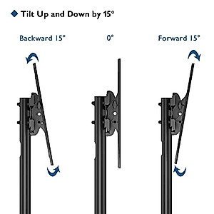 Mobile TV Stand, Rolling TV Stand with Wheels for 32-85Inch LED, LCD, OLED Flat&Curved TVs, Height Adjustable TV Cart with Laptop Shelf and Locking Wheels, Holds Up to 132lbs Max VESA 600x400mm, Black