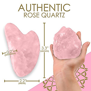 RADIANT HARMONY Rose Quartz Gua Sha - Safe, Giftable, Authentic & Travel Friendly w/Instructions