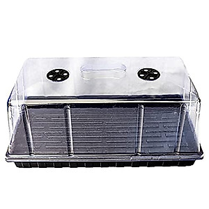 Seed Starter Trays and Humidity Domes - 3 Pack 1020 Trays Cloning Germination and Propagation - Plastic Plant Trays Propagation Domes - Microgreens Growing Trays Seedling Starter Trays No Holes