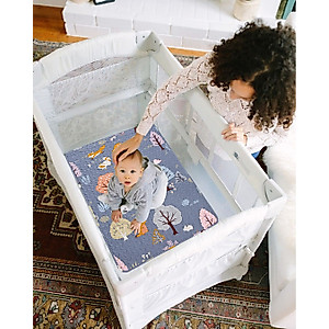 Padded Pack n Play Sheets Breathable Thick Pack and Play Mattress Protector, Quilted 38x26” Playard Sheet Fitted for Graco, Portable Mini Cribs and Foldable Mattress Pad, Soft Playpen Mattresses Cover