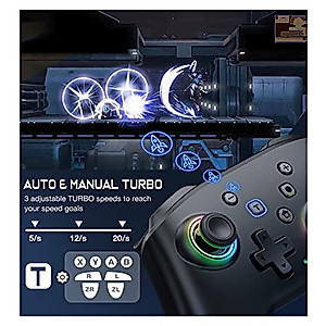 KLEEME Game Controller Wireless Controller Compatible with Nintendo Switch OLED Console Pro Gamepad with 600Mah Rechargeable Battery Programmable Turbo Function