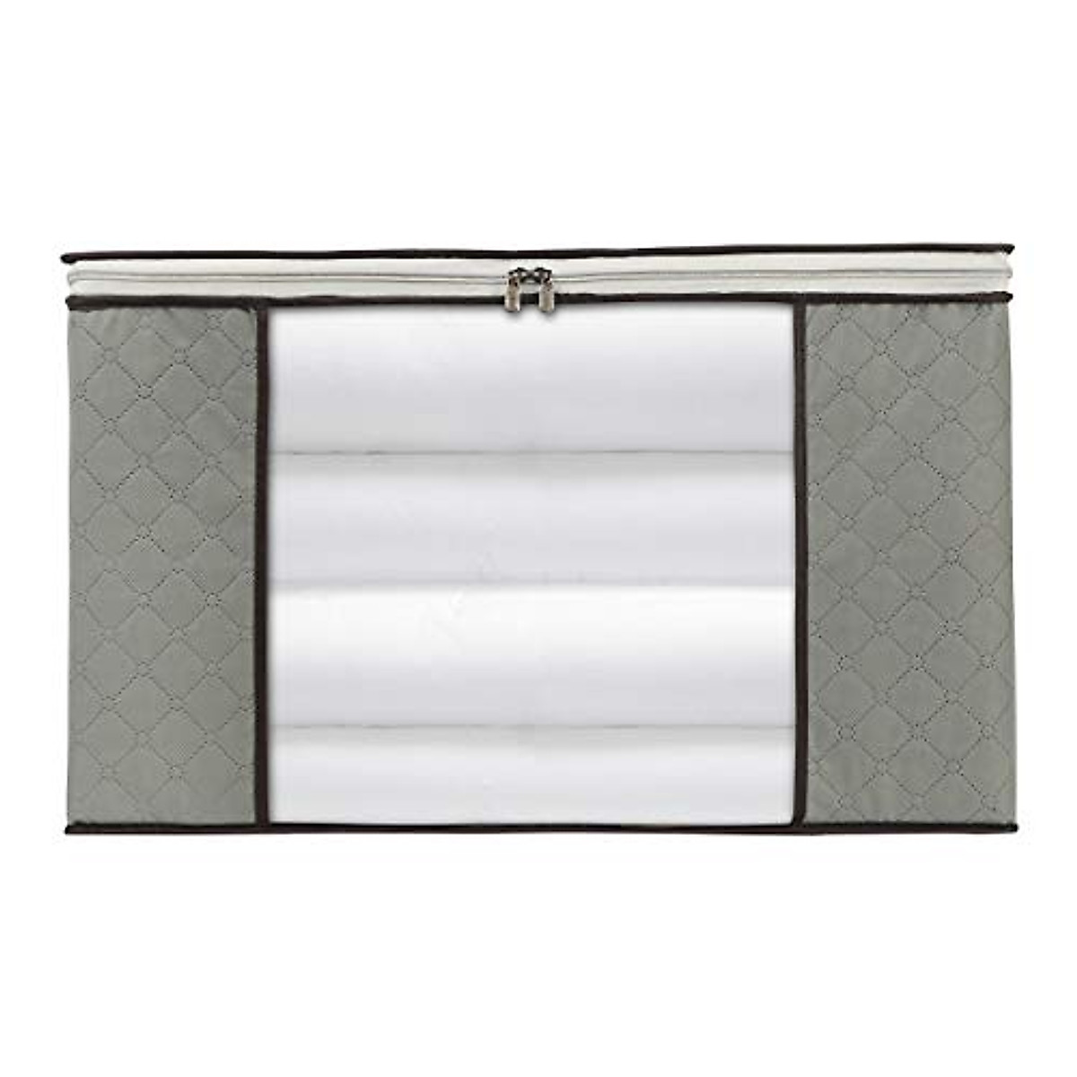 2 Pack Foldable Large Storage Bags 28 x 20 x 12 (L x W x H) inch for Comforter Quilt Blanket Clothes with Clear Window & Handles - Easy to Fit King Size Comforter Set - Closet Under Bed Organizer