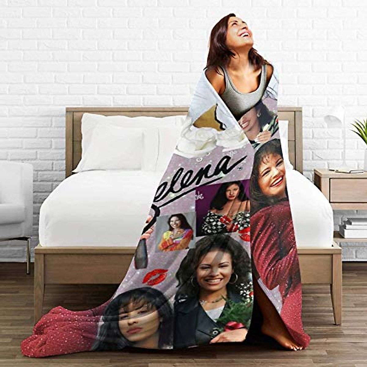 Uilove Selena Quintanilla Fleece Blanket Soft Cozy Throw Blanket Flannel Blankets for Couch Bed Living Room 50X40 Inch