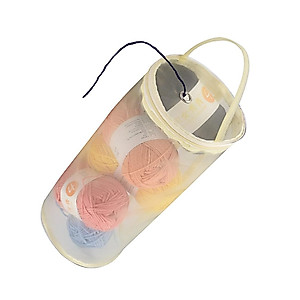 Cabilock Tool Organizer Bag Bag Beige Mesh Hook Storage Diy Crochet Woolen Yarn Knitting Mesh Organizer Bags