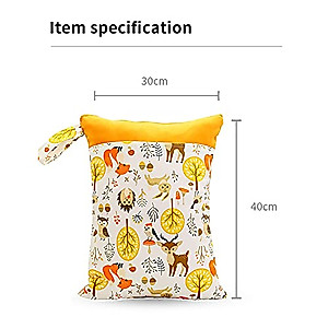 BabyG 2pcs Waterproof Wet and Dry Bag with Two Zippered Pockets, Washable, Reusable for Travel,Hiking, Beach, Pool, Stroller, Diapers, Wet Swimsuits, Toiletries (Orange), 11.8x15.8 Inch (BG2017)