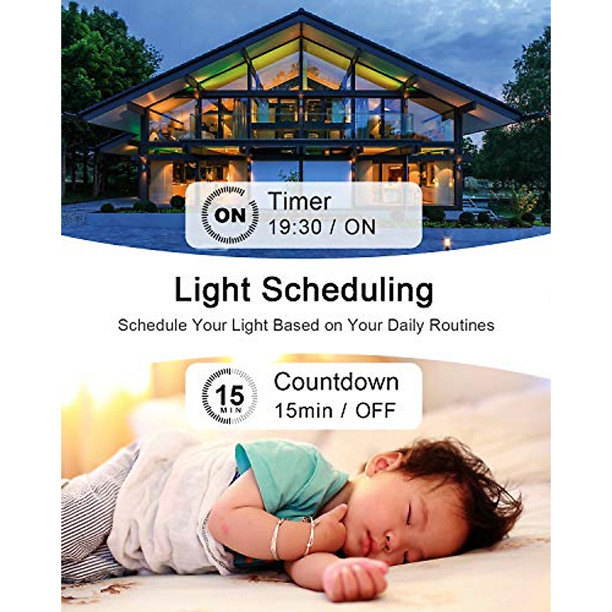 Smart Light Switch - Thinkbee 2.4Ghz WiFi Wireless Light Switch kit, Compatible with Alexa, Google Assistant and IFTTT, Outdoor 1969ft Indoor 164ft Remote Control, No Hub Required, Ceiling LED Lamp