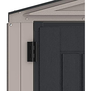 Duramax 35525 Yarmate Plus Outdoor Vinyl Storage Shed, Adobe/Gray