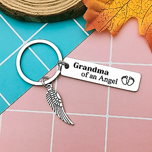 Heigebi Baby Memorial Keychain Grandma of an Keychain Loss Memorial Keychain Loss of Child Sympathy Gifts Baby Memorial Gifts for Grandma Pregnancy Loss Gifts Miscarriage Keepsake Sympathy Gift