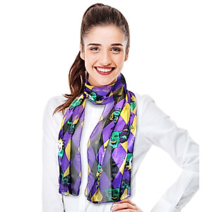 CBC Crown Mardi Gras Scarf Fleur De Lis (Mardi Gras Purple)