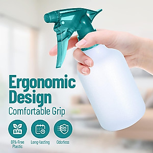 Refillable Stream and Spray Colored Squirt Bottles - 12oz Refillable Mister Bottle for Cleaning Solutions, Gardening, Grooming and Hair Salon COLORS MAY VARY | 3-BOTTLES