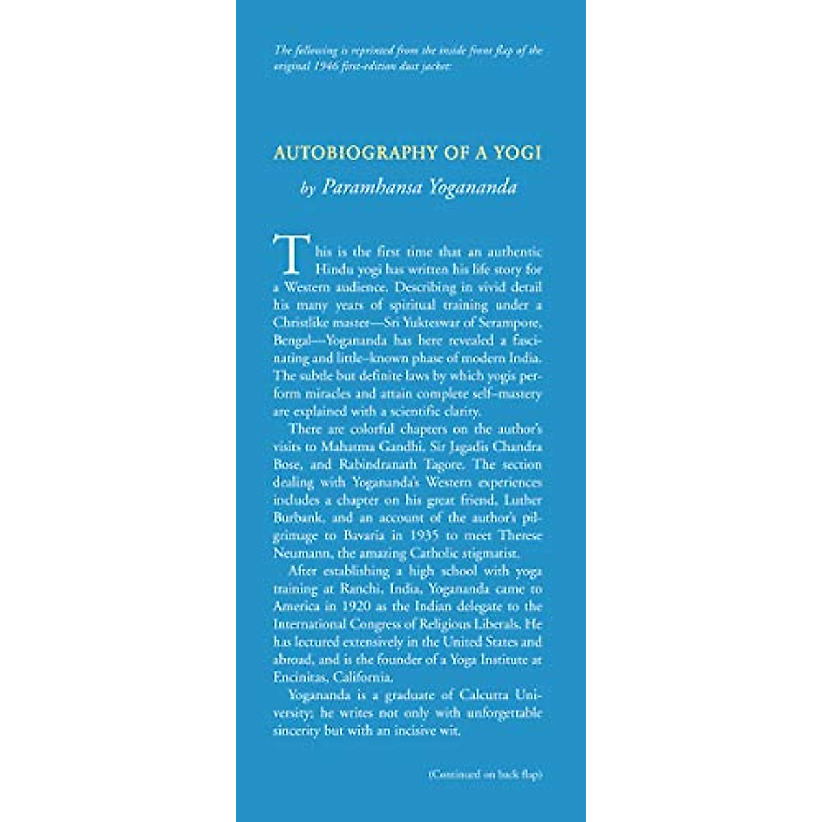 Autobiography of a Yogi: The Original 1946 Edition plus Bonus Material