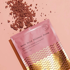 Frank Body Rose Gold Shimmer Scrub | Natural, Vegan, Cruelty Free Exfoliating Body Scrub Smooths, Exfoliates, and Hydrates with Sugar, Salt, Vitamin E, and Grapeseed Oil | 7.43 oz / 220 g