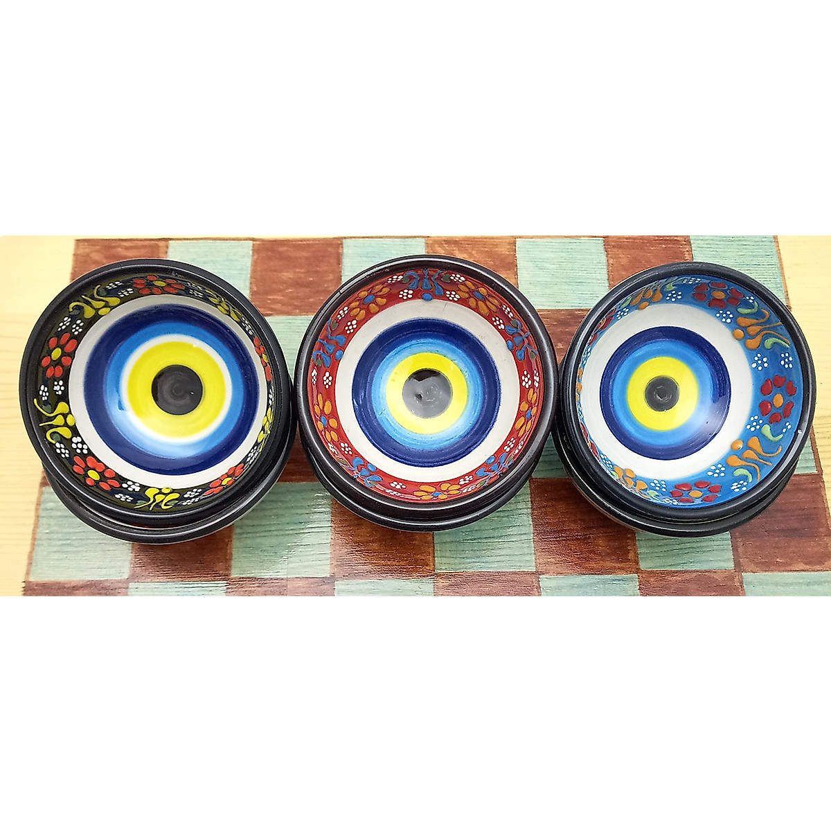 Ceramic Evil Eye Bowl Handicraft Motif 6 Pieces 6 Colors