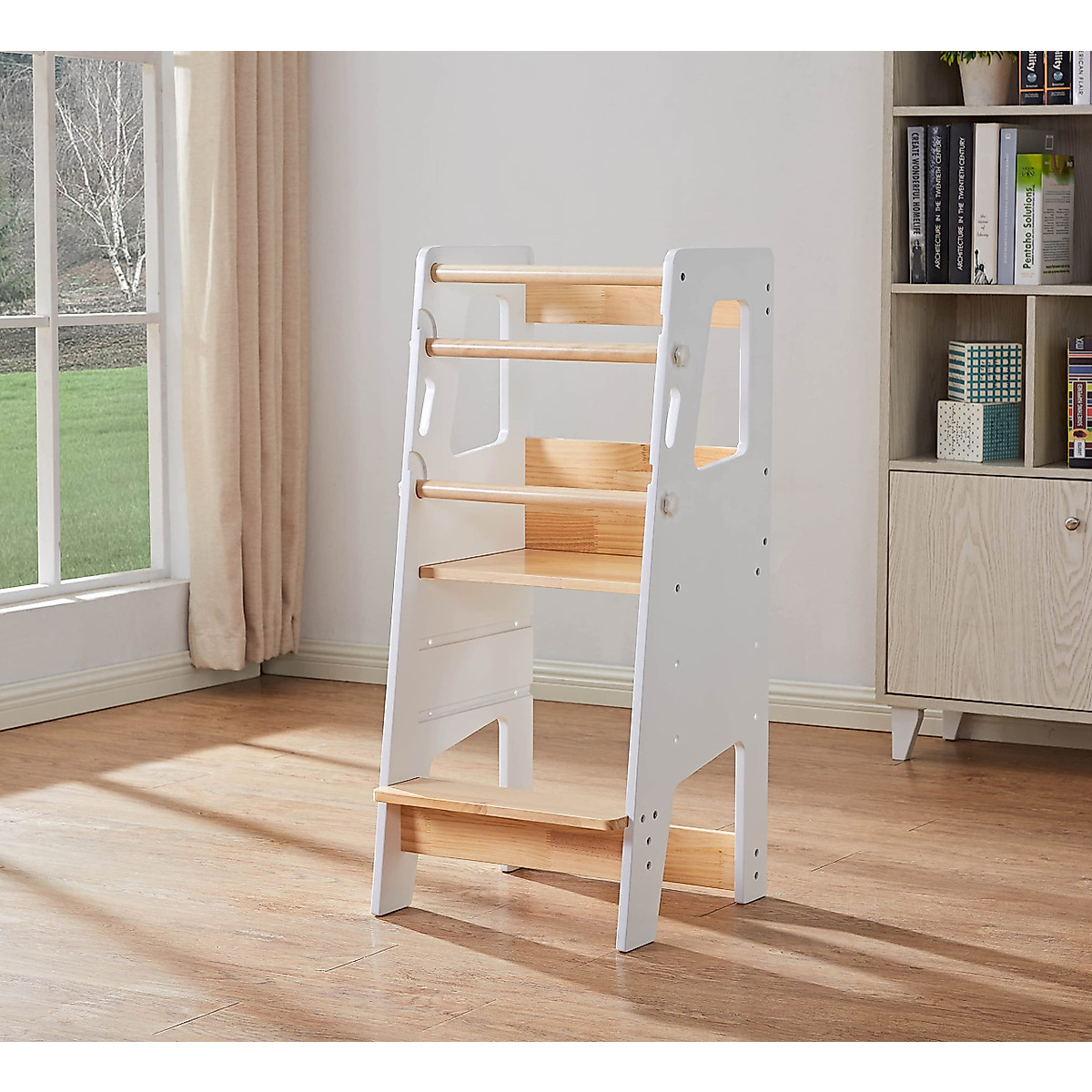 Gosling creative Toddler Standing Tower | Safe Montessori Step Stool for Toddlers, Perfect Tower for Learning New Skills | Ideal Helper for Little Kids in The Kitchen | White