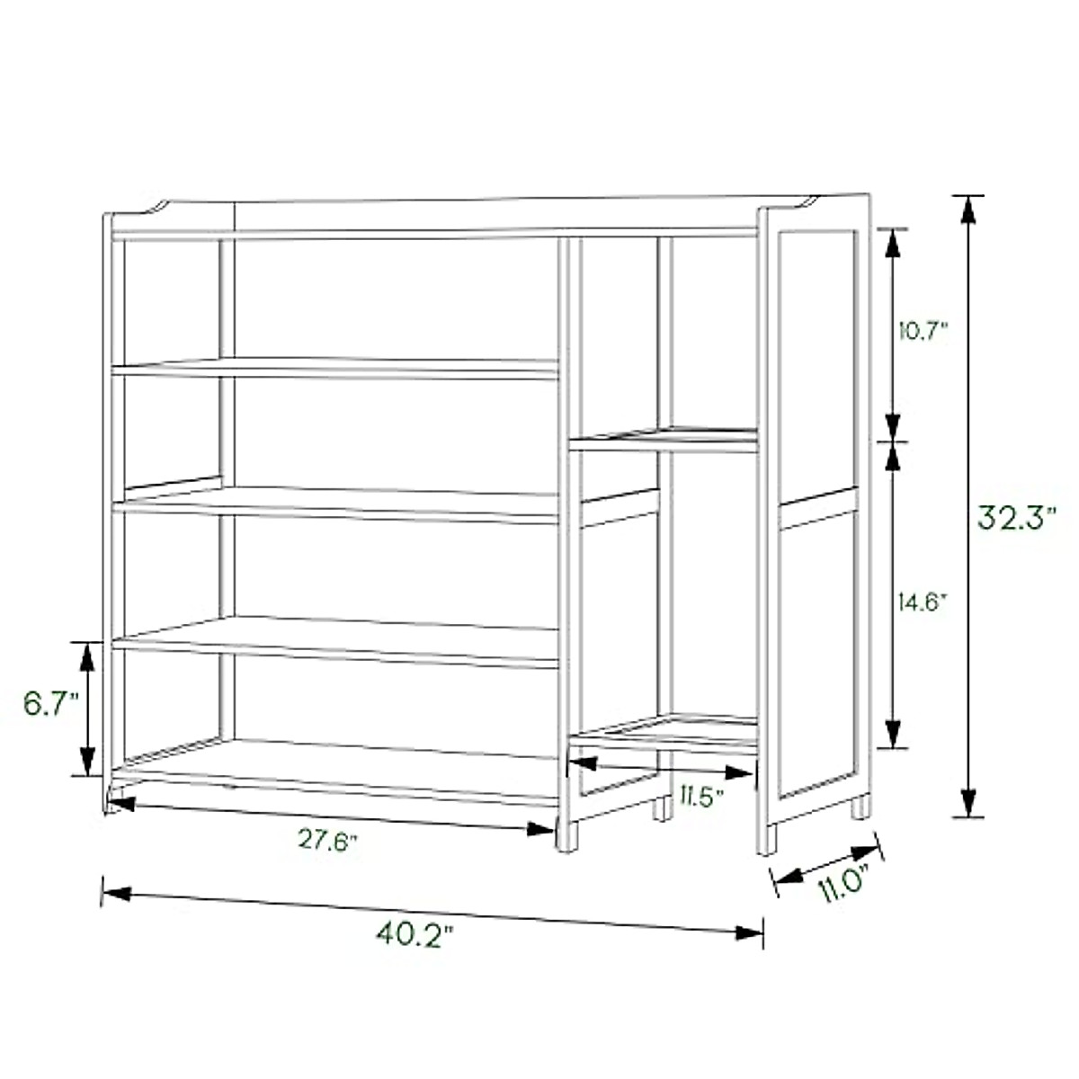 MoNiBloom Shoe Storage Cabinet with Tall Compartment, Bamboo Free Standing 5 Tier Shoe Rack for 16-20 Pairs Bedroom Entryway Hallway Home Office, Brown