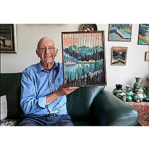 LWZAYS Cross Stitch Kits - Moon Counted Cross Stitch Kits 4 Pack Stamped Cross-Stitch Mountains Needlepoint Counted Kits Beginners,Embroidery Kit Arts and Crafts for Home Decor