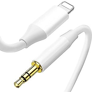 Muerkai Aux Cord for iPhone,3.5mm Aux Cable for Car Compatible with iPhone 14/13/12/11/Pro/Max/SE/10/XS/XR/X/8/7/6/iPad/Plus for Car Home Stereo,Speaker,Headphone,3.3ft (White)